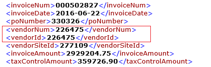 Vendor Number And Vendor Id Are Same In Wfr Exported Xml File Oracle Mosc