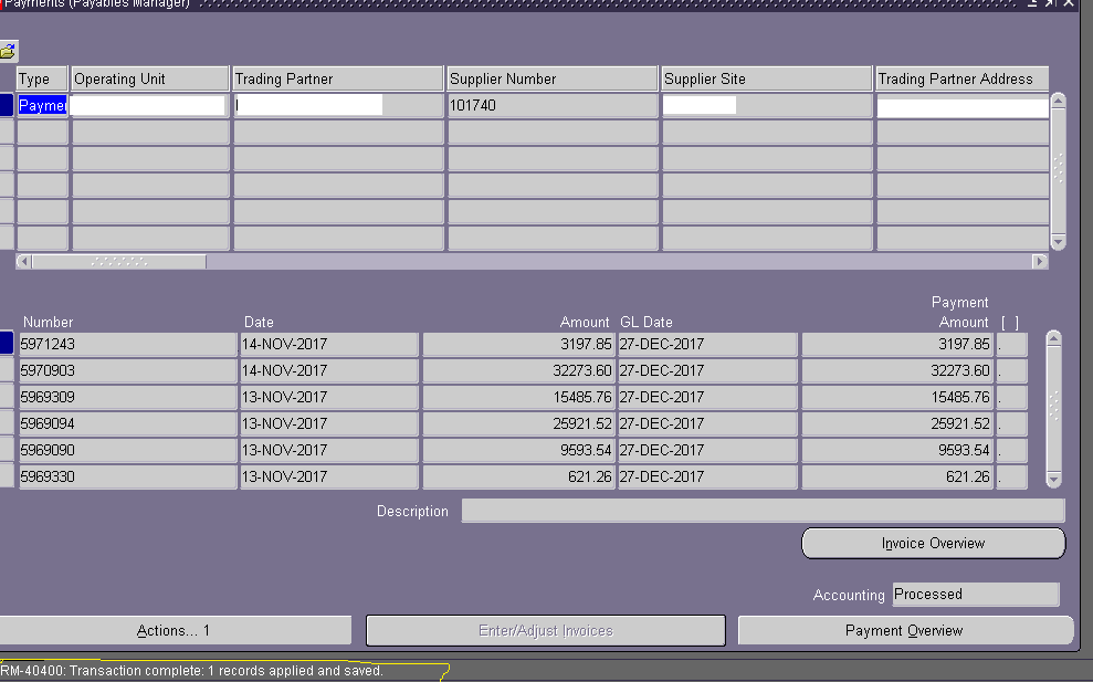 Unable To Void The Check And Cancel An Invoice In Payment Workbench