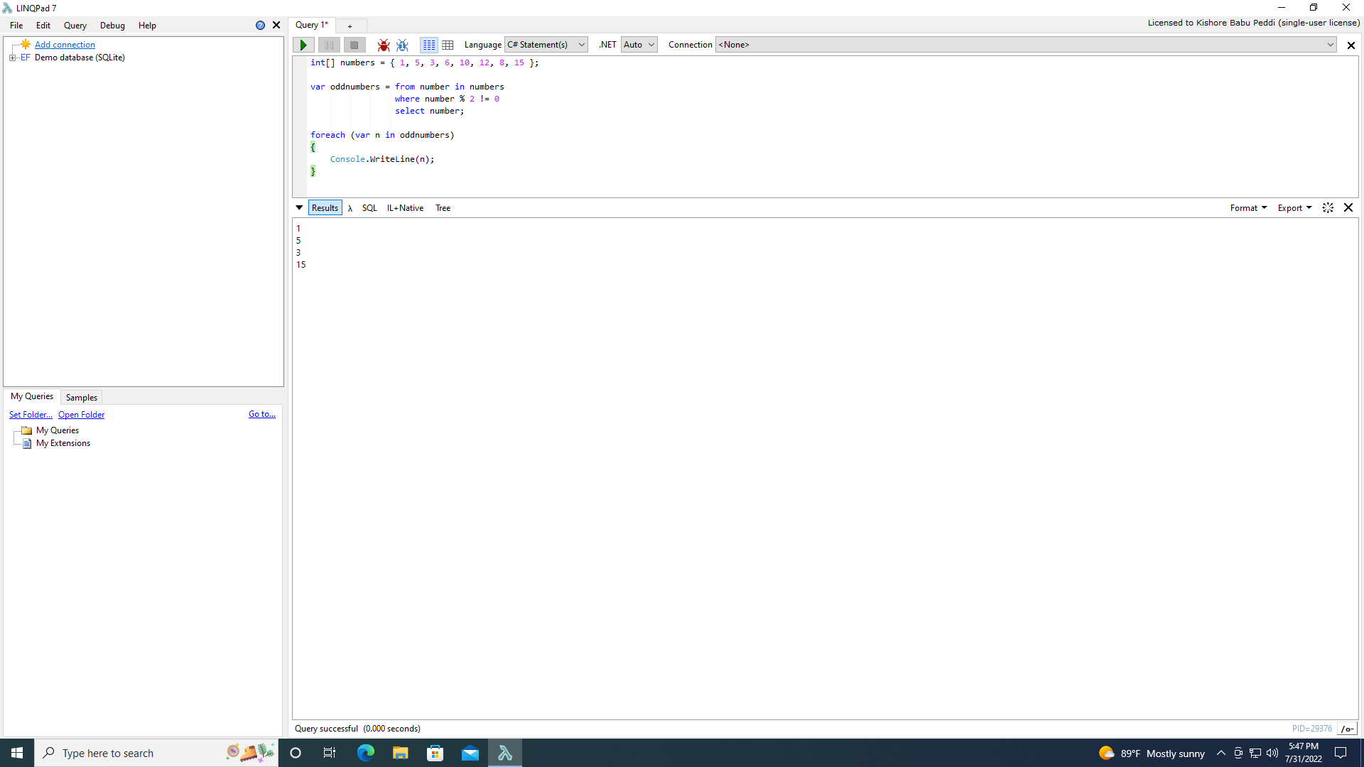 LINQ Query Syntax To LINQ Method Syntax LINQPad 7 Is NOT Working