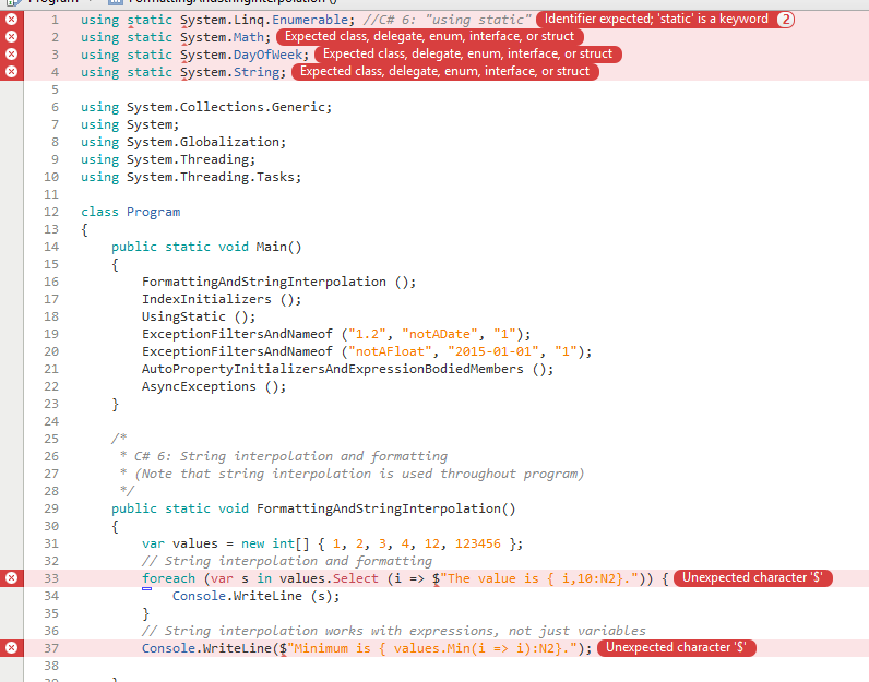 Error 1 Expected Class Delegate Enum Interface Or Struct - Várias Classes