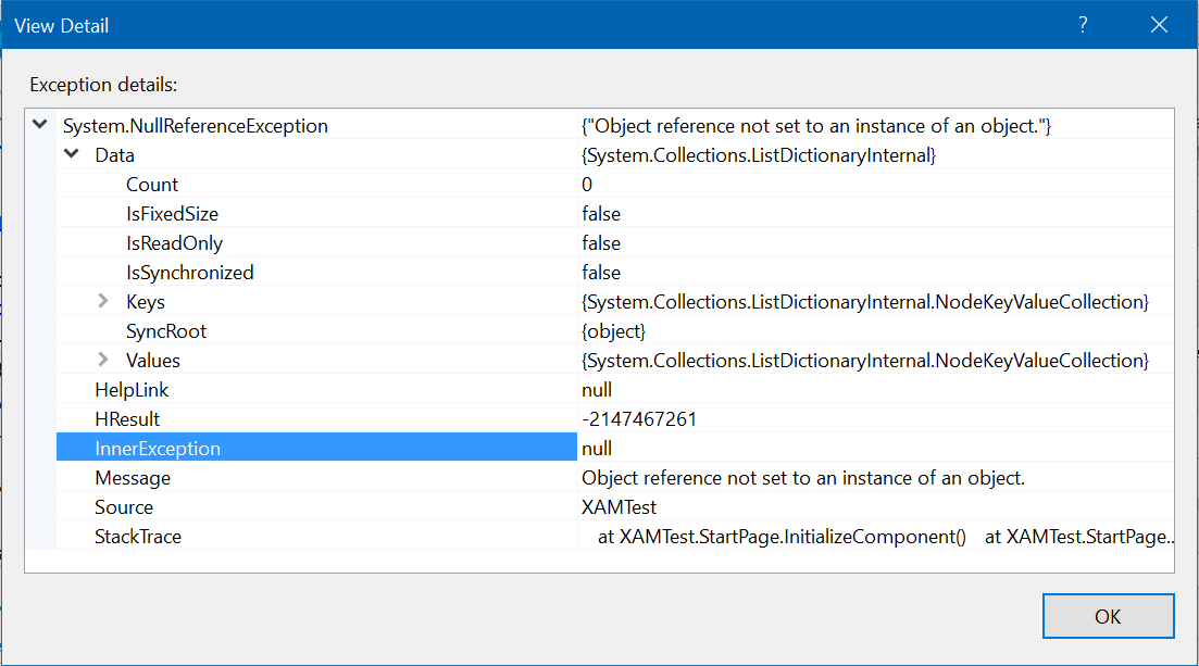 NullReferenceException as soon as I add ContentPage.Resources to my ...