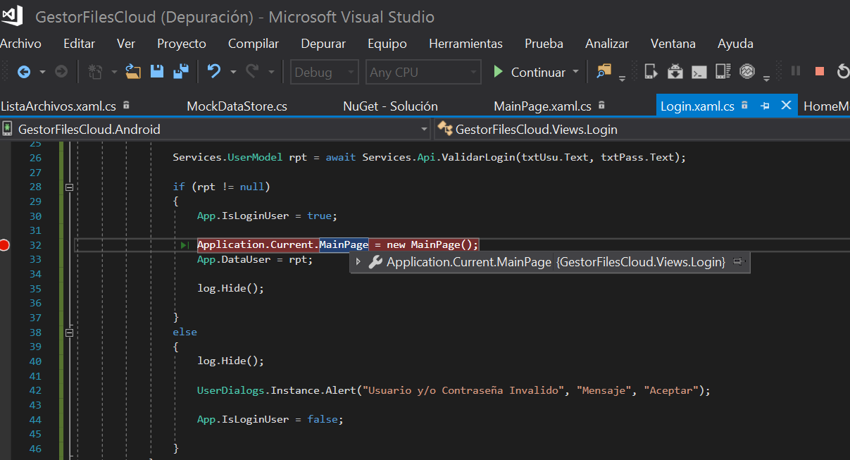 Error with Application.Current.MainPage — Xamarin Community Forums