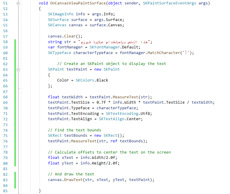 Draw Arabic Text Using Skiasharp — Xamarin Community Forums