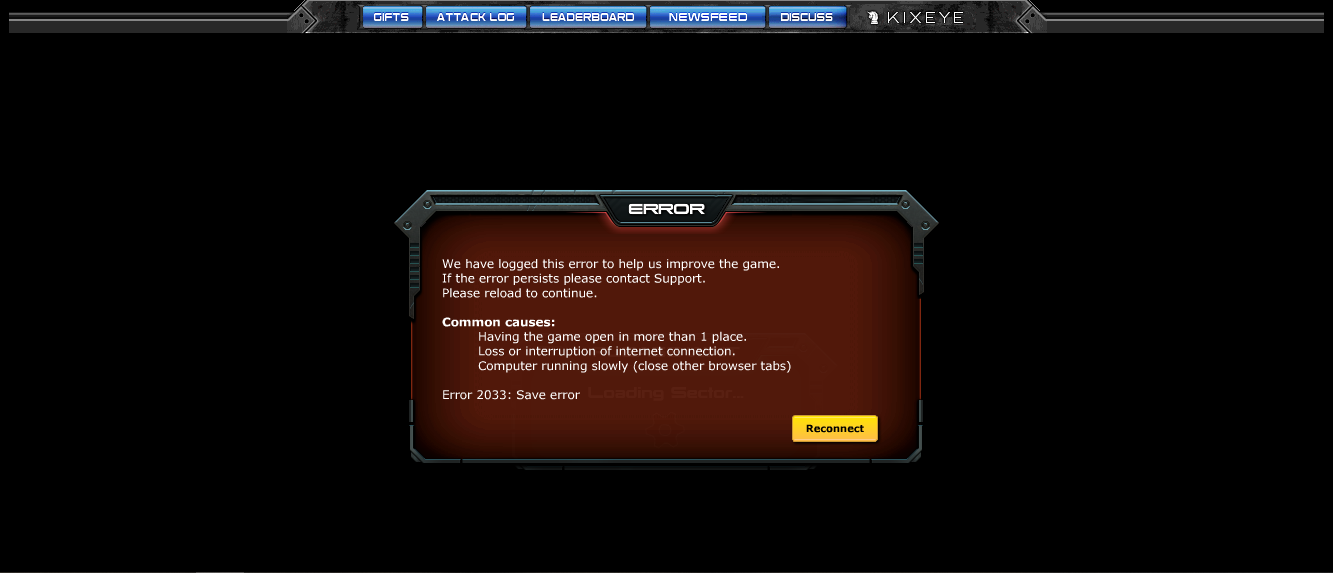 Error Code 2033