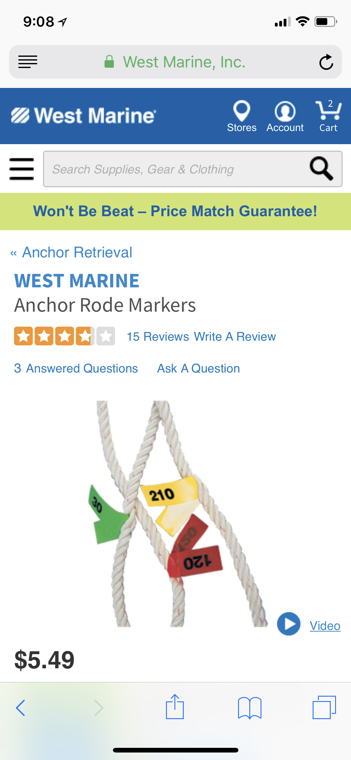 Effect of Spray Paint on Nylon rode — Rinker Boat Company