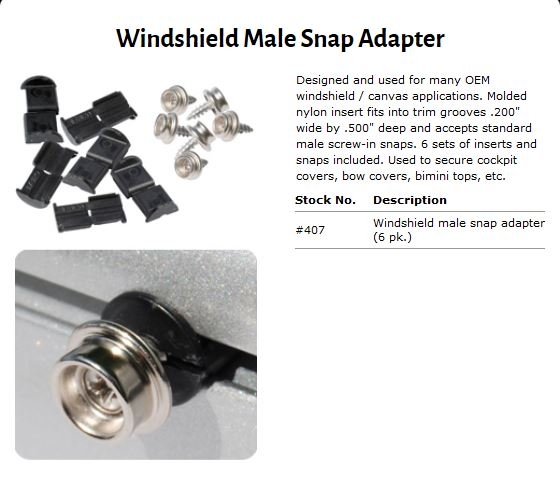 Windshield Snaps Rinker Boat Company