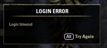I cant login for 2 days!!! "login timeout" !!! — Elder Scrolls Online
