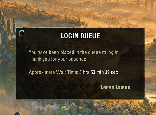 Tuesday Feb 25%th Full server crash — Elder Scrolls Online