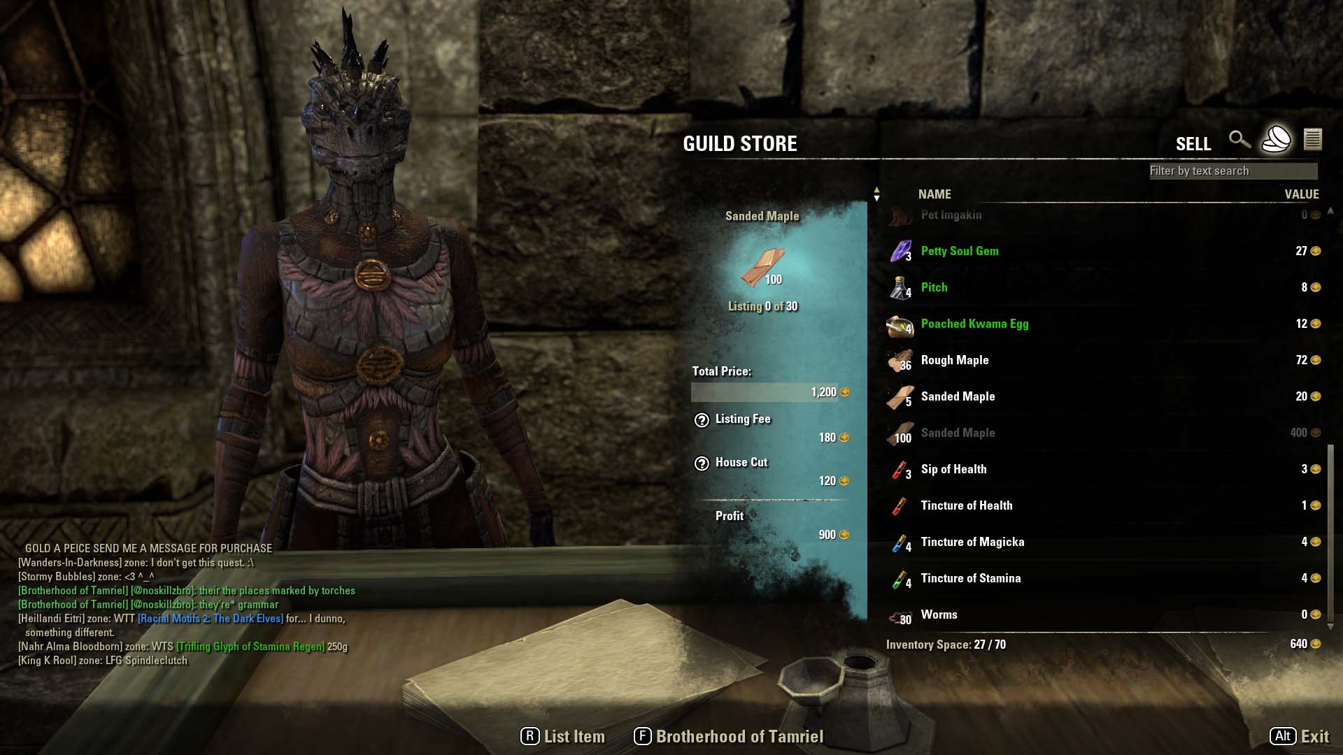 No option to list item for sale in Guild Store - Intermittent? — Elder ...