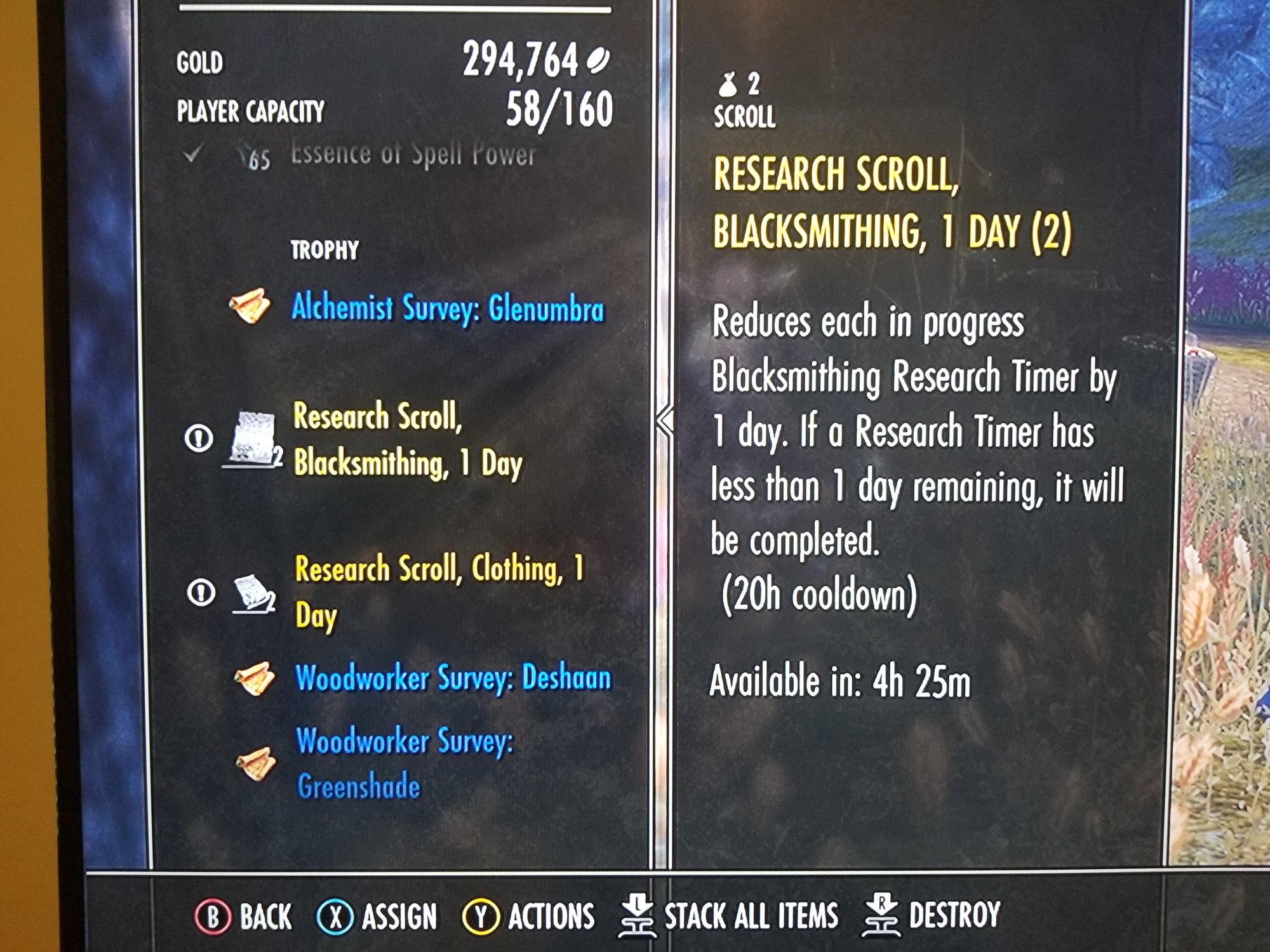Research Scroll Visual Bug — Elder Scrolls Online