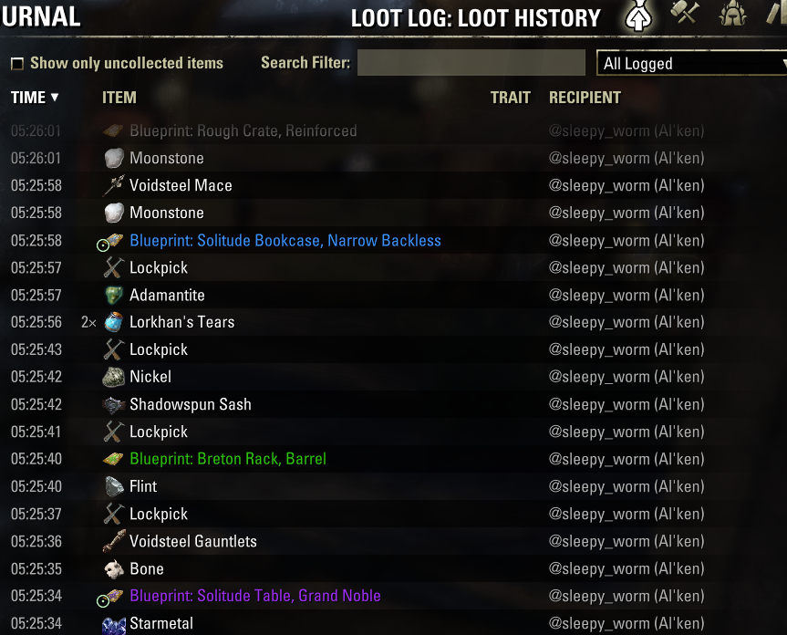 Furnishing Plans - Drop Rate / Cooldown : Question - Page 2 — Elder Scrolls Online