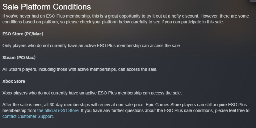 Error in the Steam ESO PLUS Sale? — Elder Scrolls Online