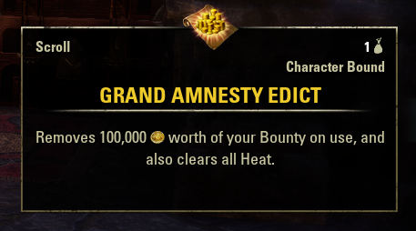 Grand Amnesty Edict character bound, unable to place in bank or chest ...