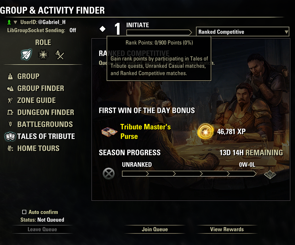 [Bug] Tales of Tribute Rank Reset — Elder Scrolls Online