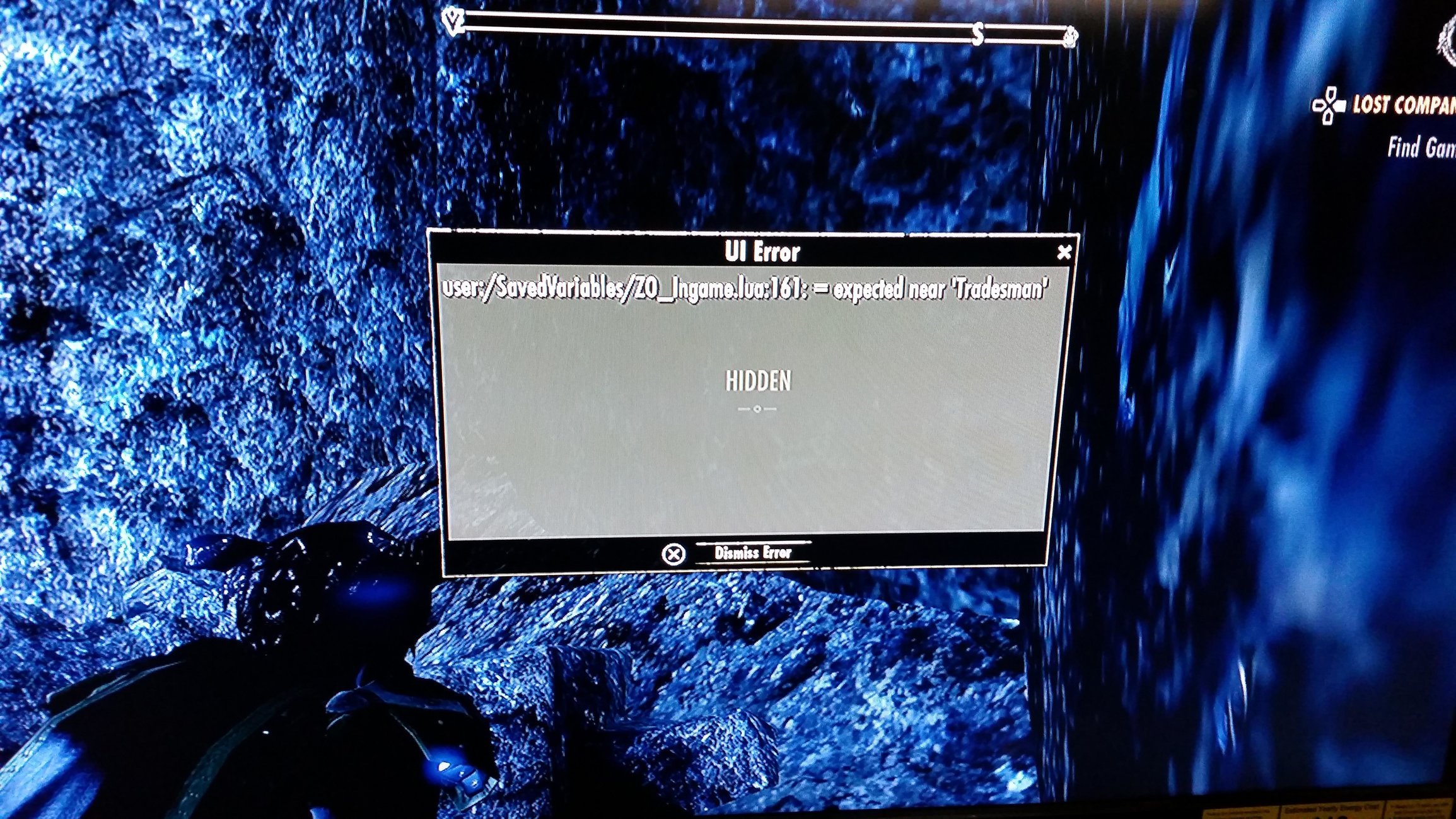 UI Error — Elder Scrolls Online