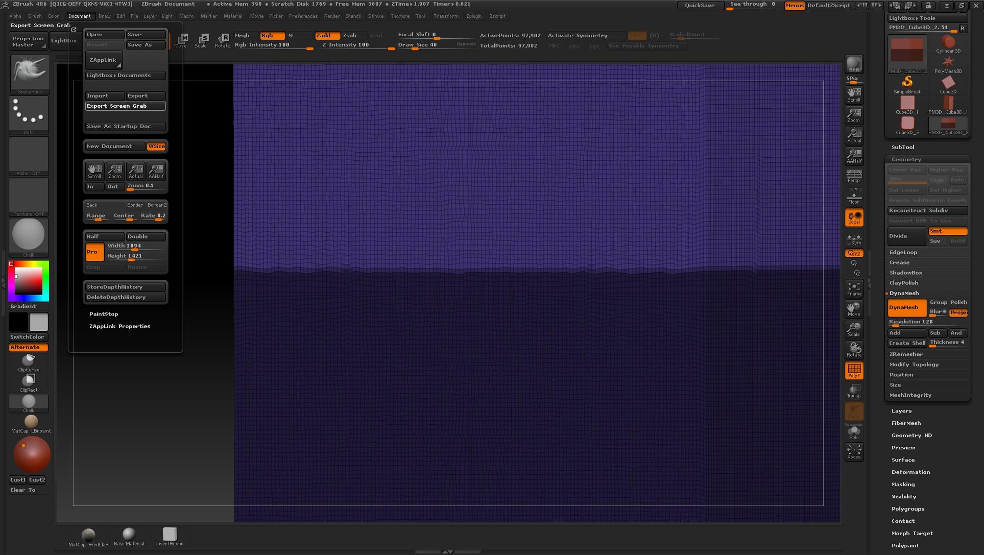 Zbrush dynamesh issues — polycount