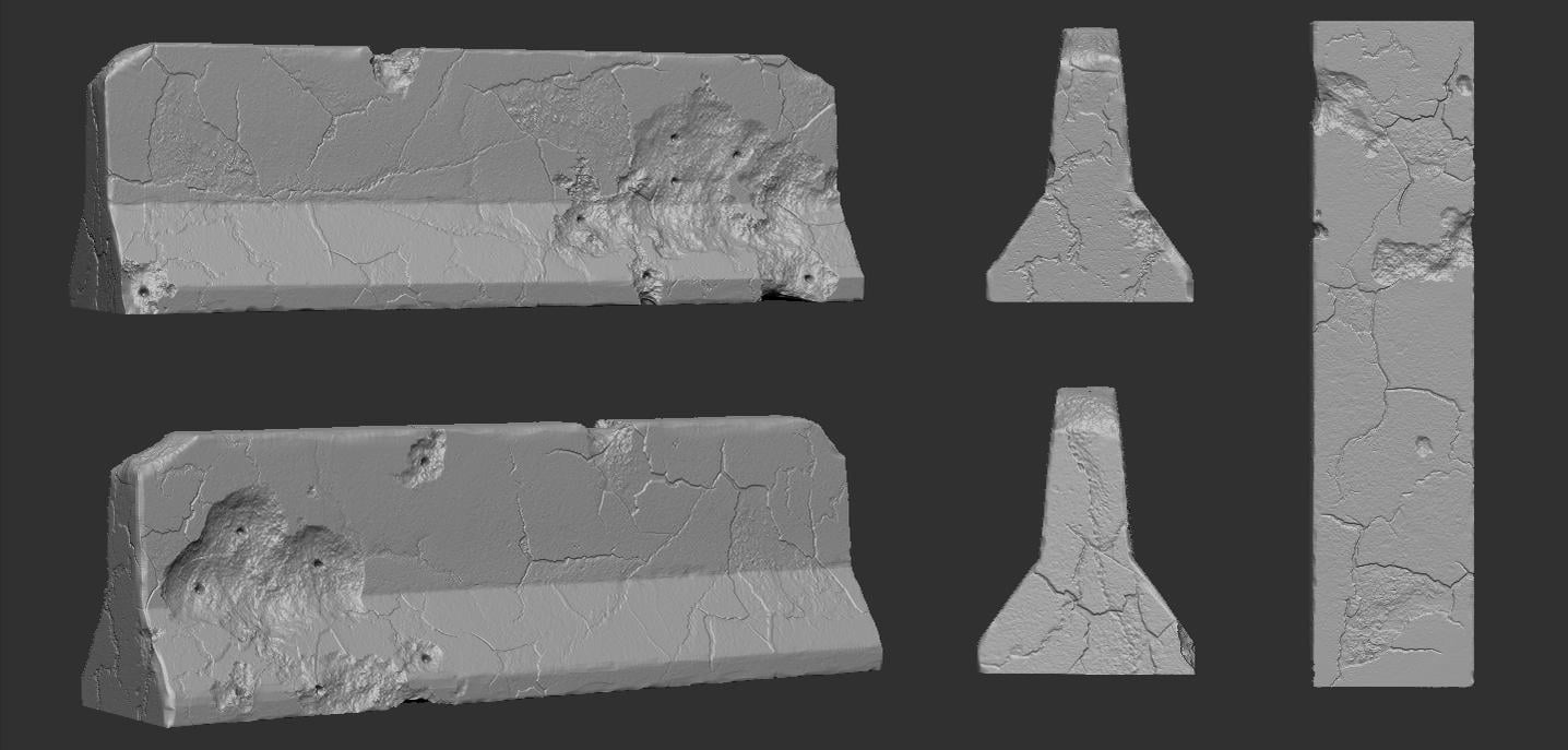Working on damaged concrete in ZBrush — polycount