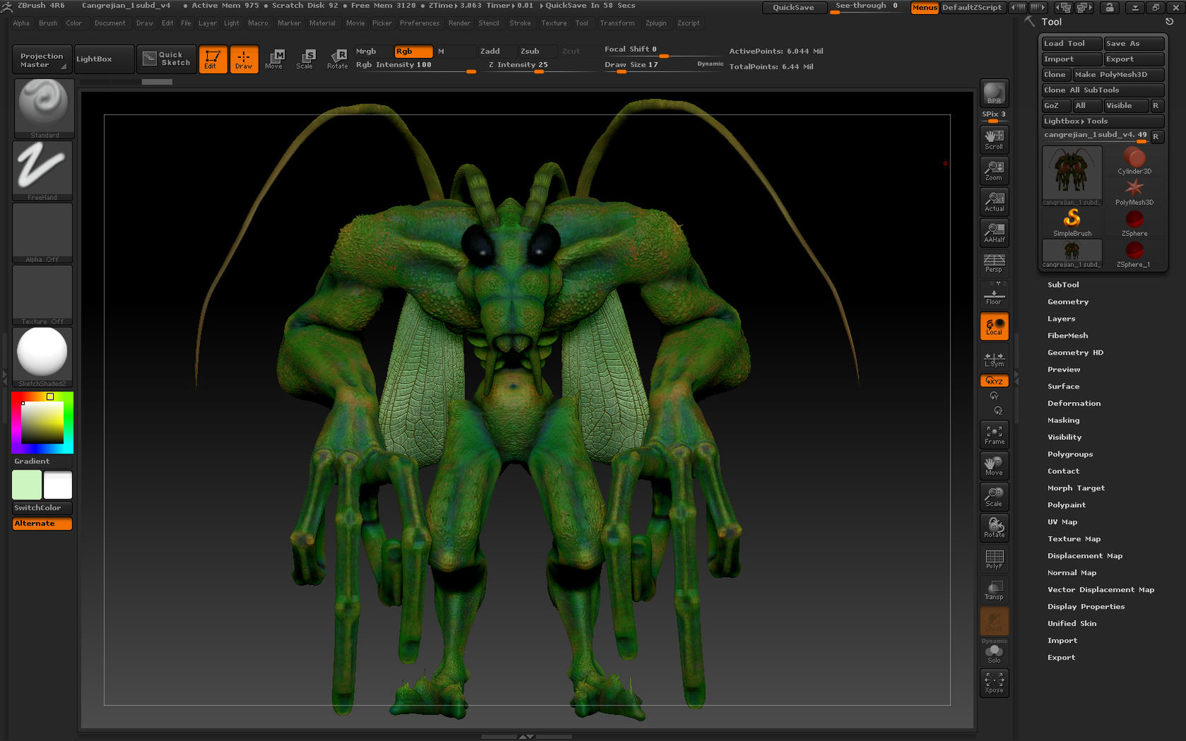 Zbrush to Maya model export probs — polycount