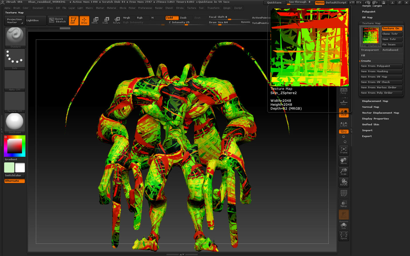 Zbrush to Maya model export probs — polycount