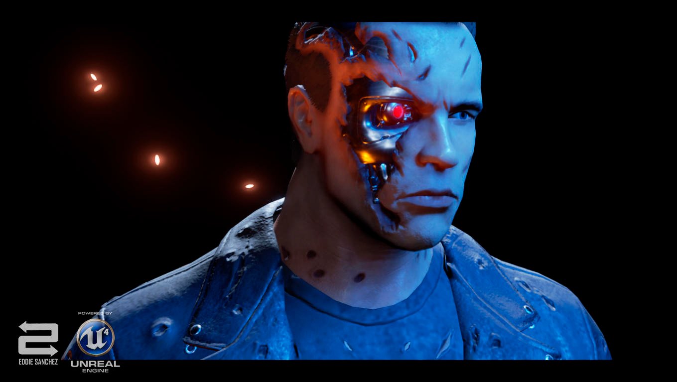 Terminator 2: T-800 Battle Damaged (Unreal Engine 4 Demo) — polycount