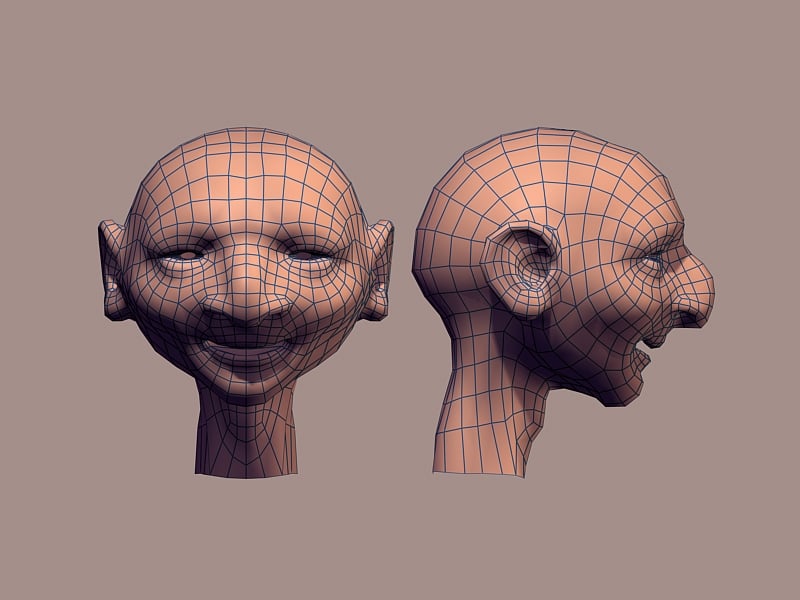 Facial Edge loops flow — polycount