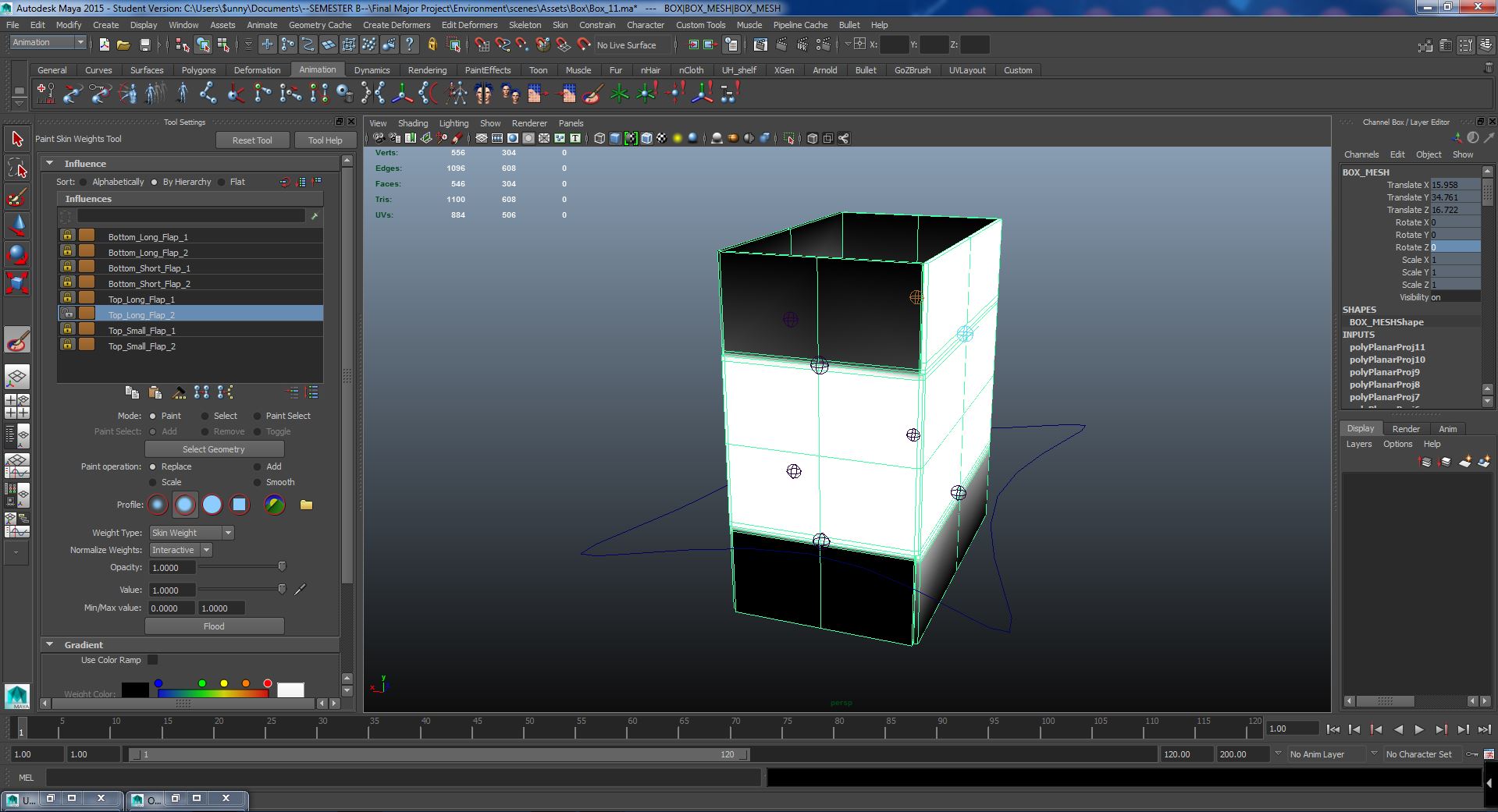 Skinning issue in maya 2015 — polycount