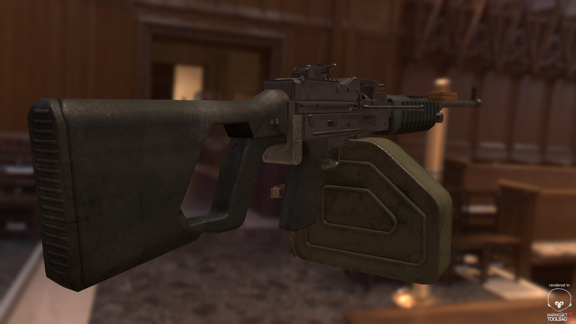 QJY-88 Chinese light machine gun — polycount