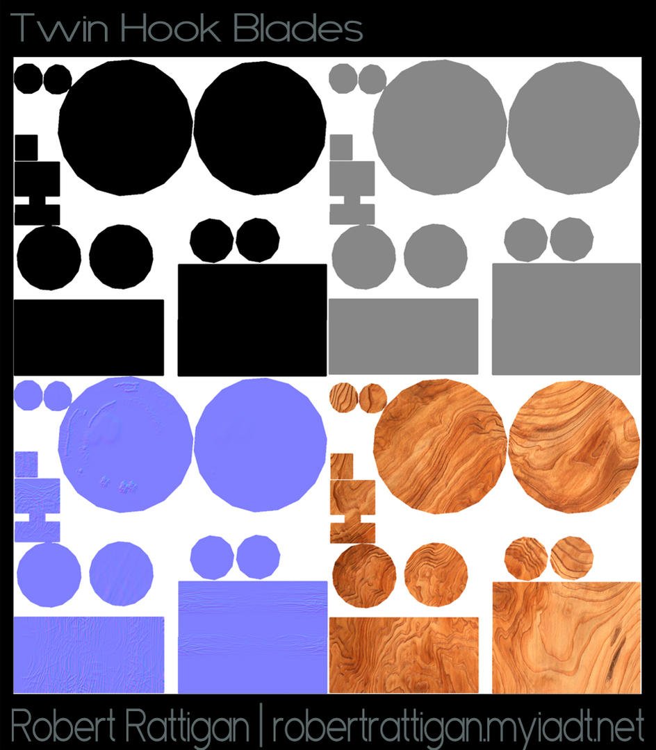 WIP - Twin Hook Blades — polycount