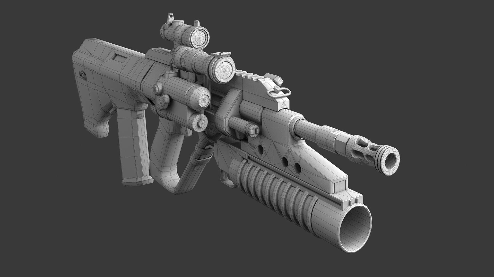 Low-poly Gun — polycount