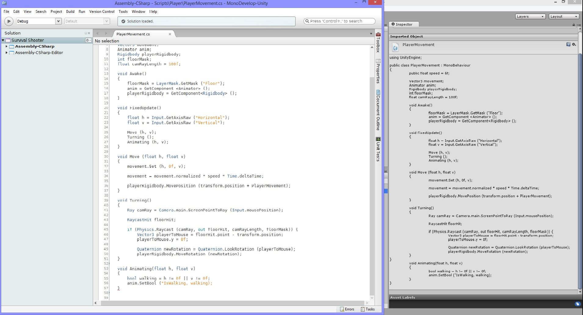 Unity Tutorial Survival Shooter Scripting Error — Polycount