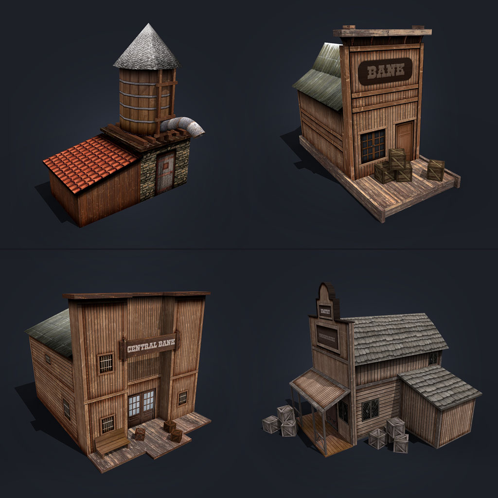 Low Poly Western Desert Town — polycount