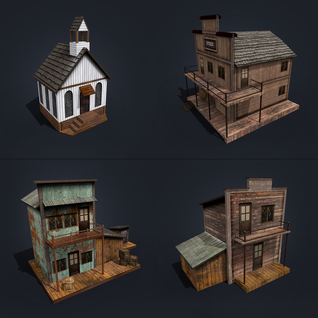 Low Poly Western Desert Town — polycount