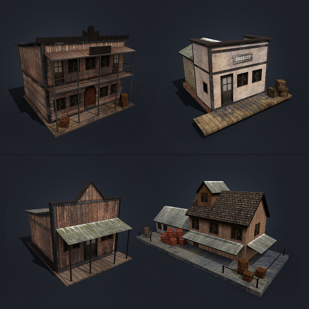 Low Poly Western Desert Town — polycount