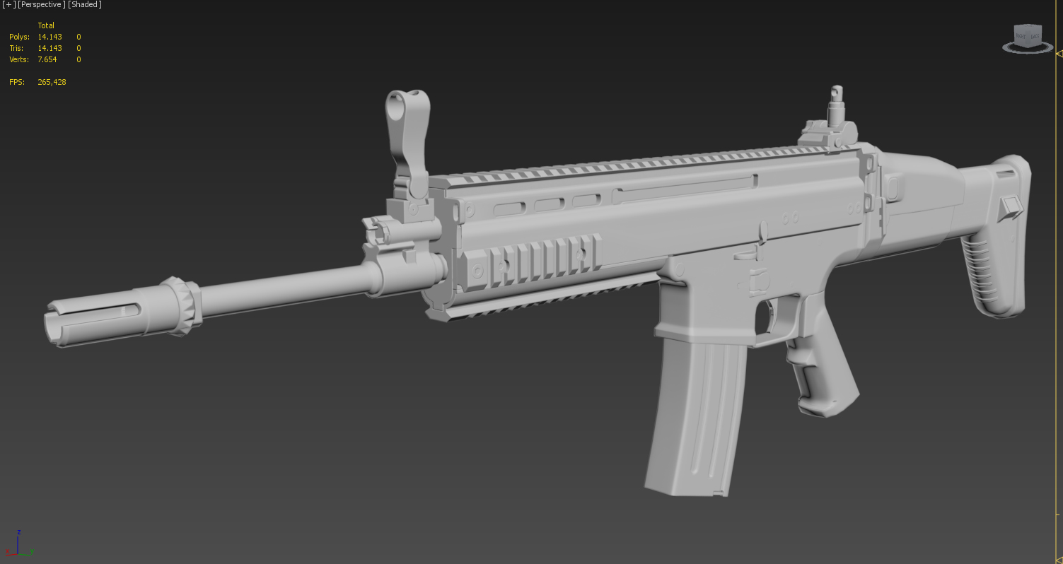 FPS Weapon + uv + normal map baking — polycount