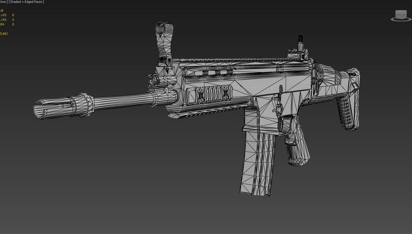 FPS Weapon + uv + normal map baking — polycount