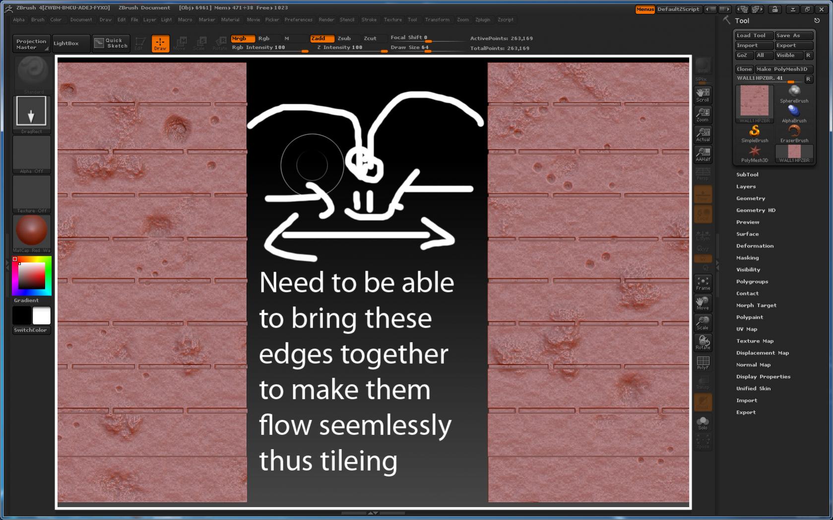 Zbrush Tileable wall question — polycount
