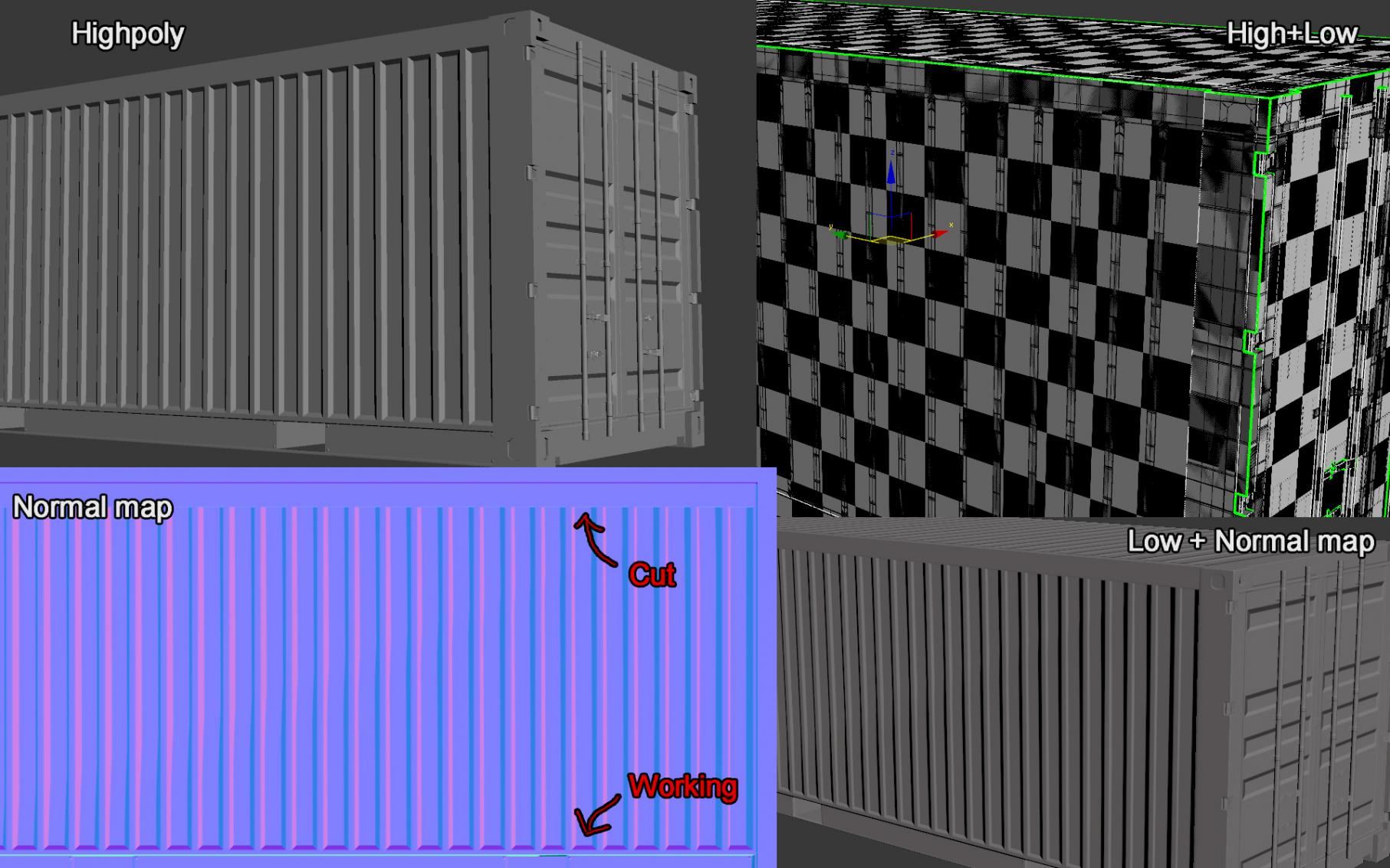 Help Normal Map Gets Cut Polycount