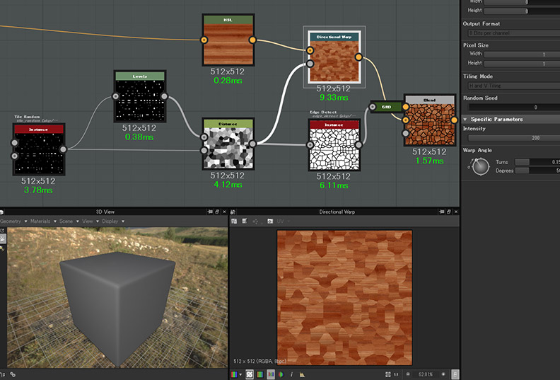 SD Distance and Edge Detect nodes, how to combine with a stone texture ...