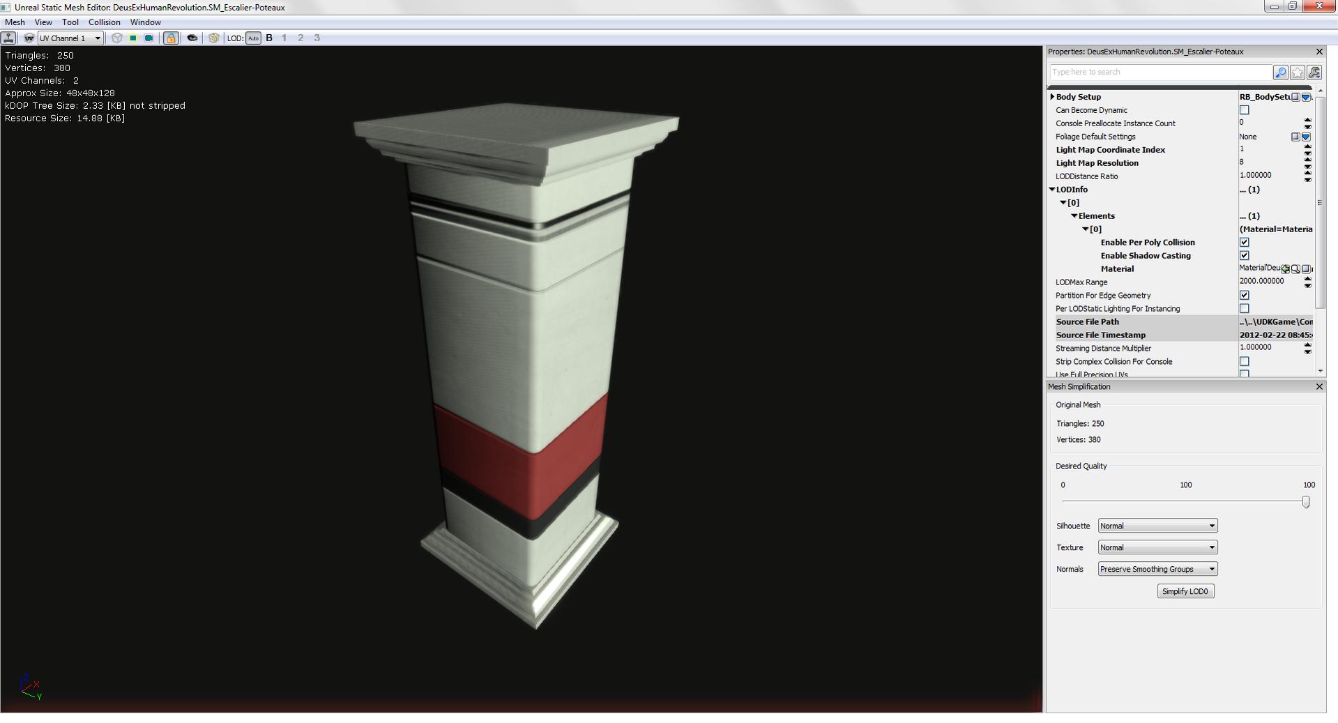 UDK Viewport wireframe issues — polycount