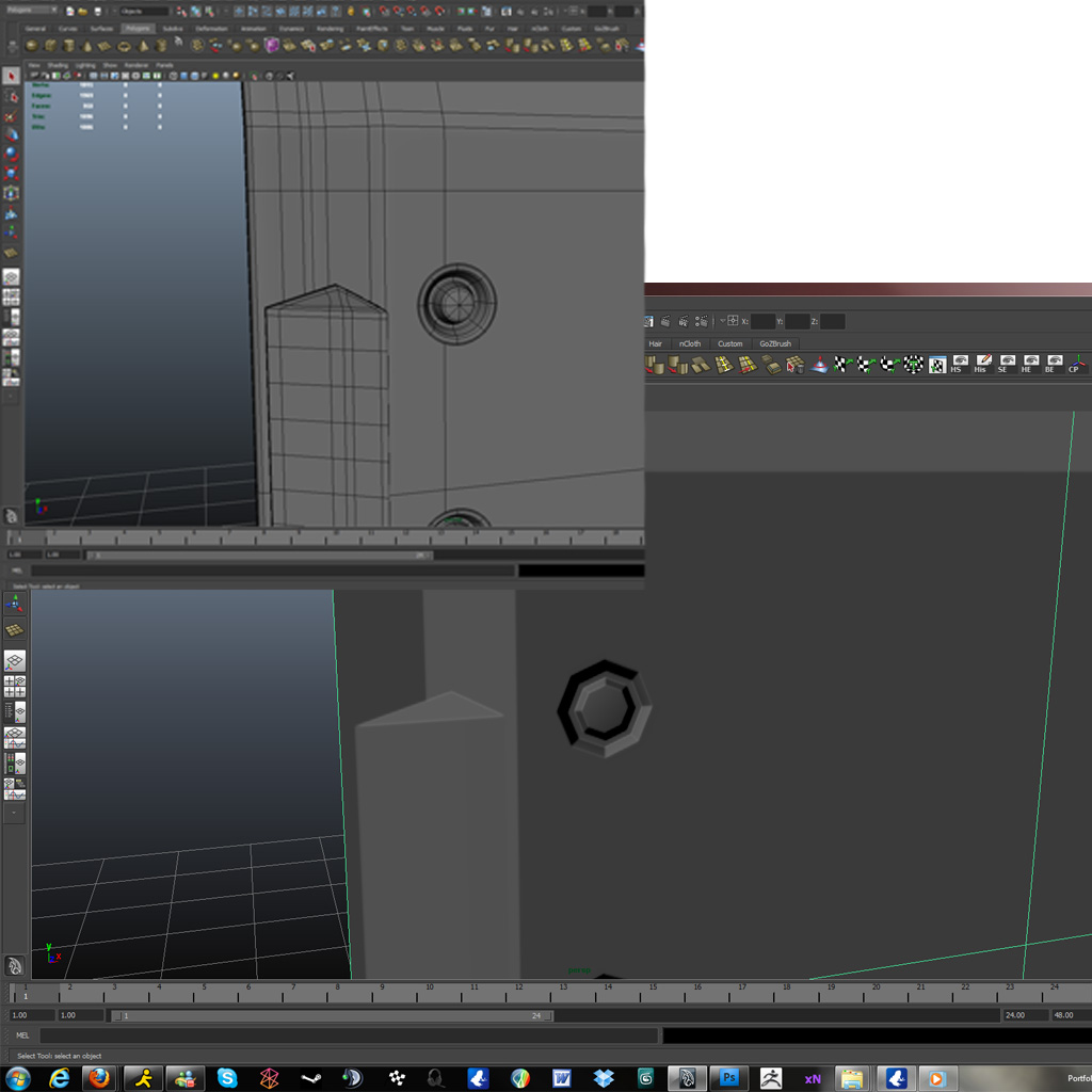 Baking from high poly to low in maya. — polycount