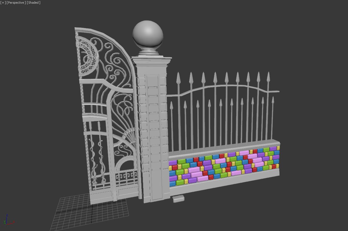 Mansion Gate Diorama — polycount