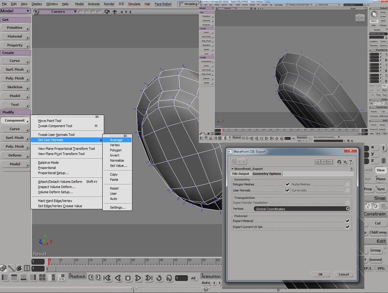 Xsi to Marmoset obj problem — polycount