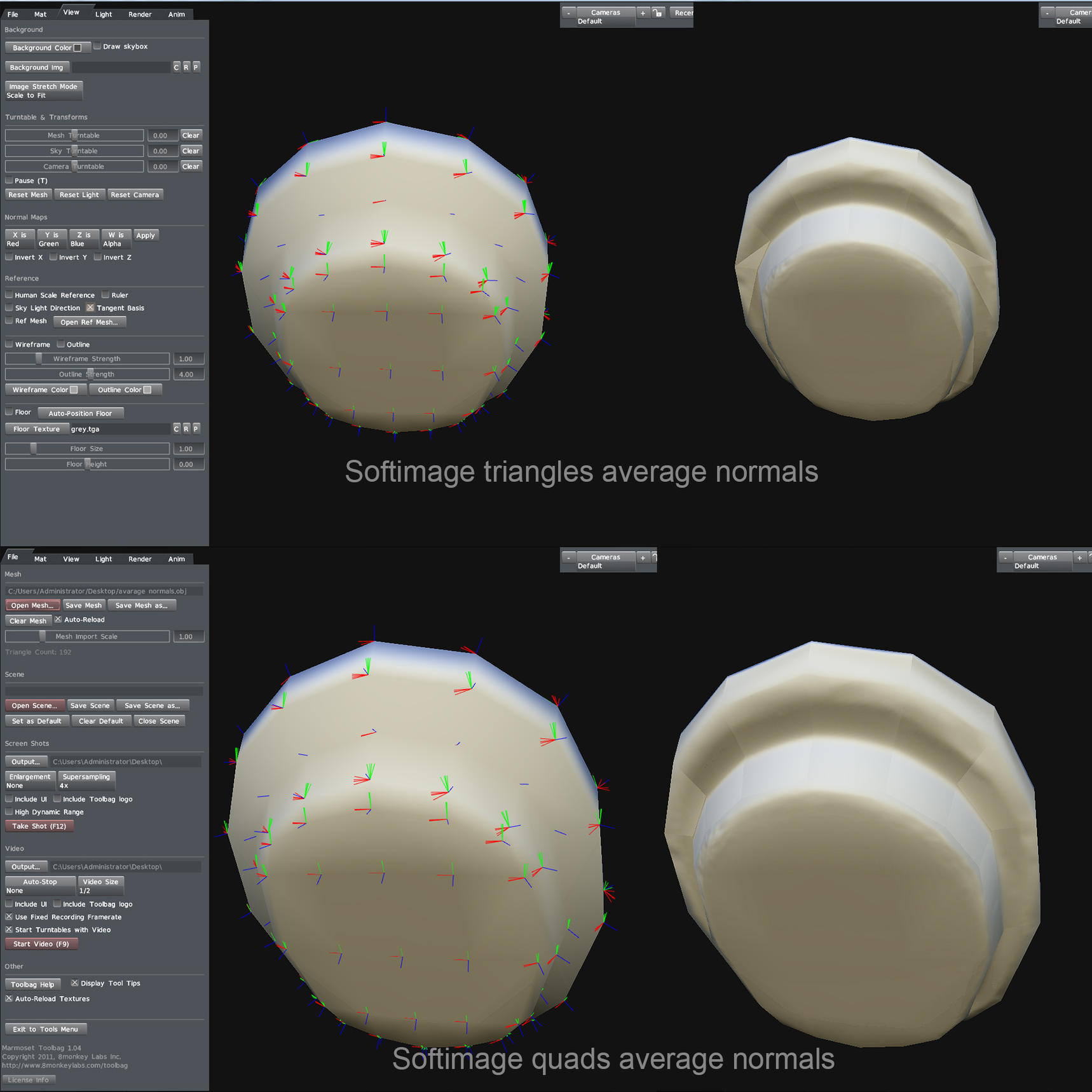 Xsi to Marmoset obj problem — polycount