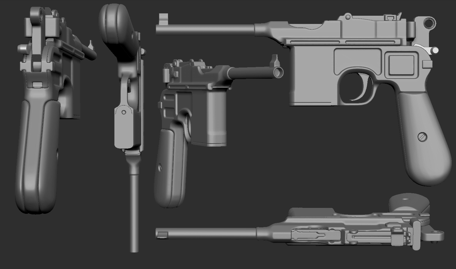 (pistol) Mauser c96 sculpt — polycount