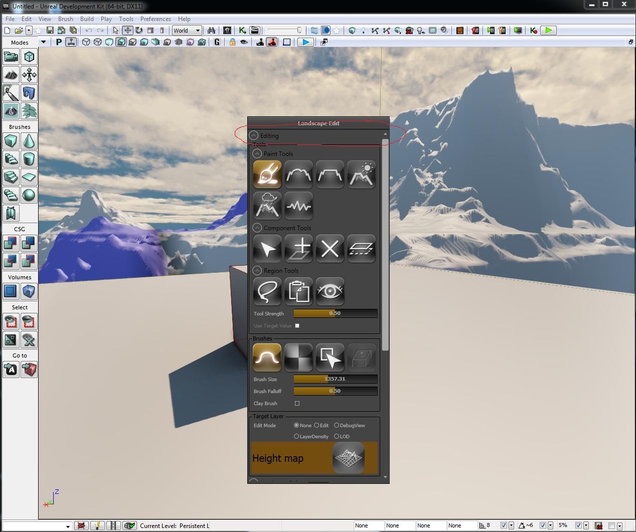 UDK Landscape Menu Missing — polycount