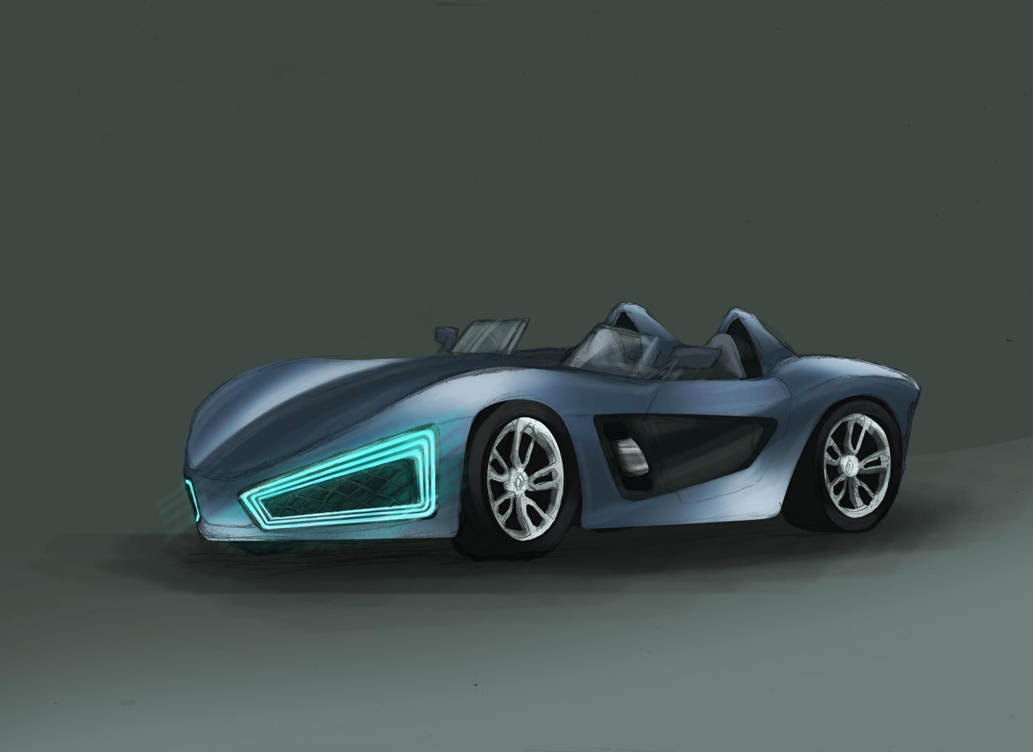 making my first realistic renderin,sports car scene — polycount