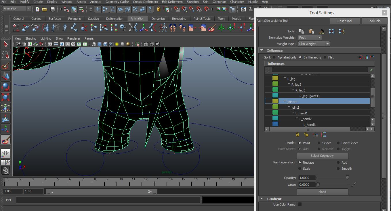 Maya - Paint skin weights Problem ! — polycount