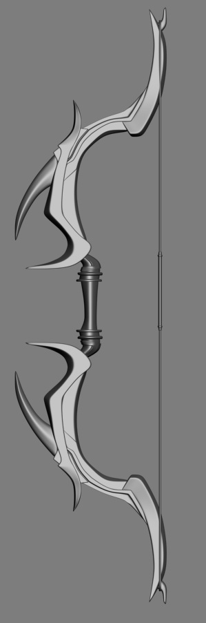 Daedric Bow WIP — polycount