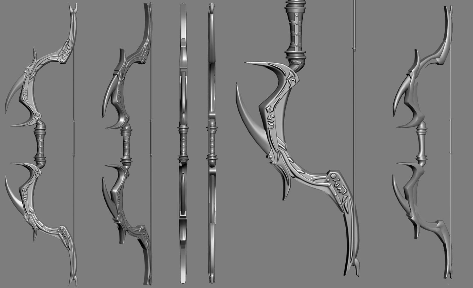 Daedric Bow WIP — polycount