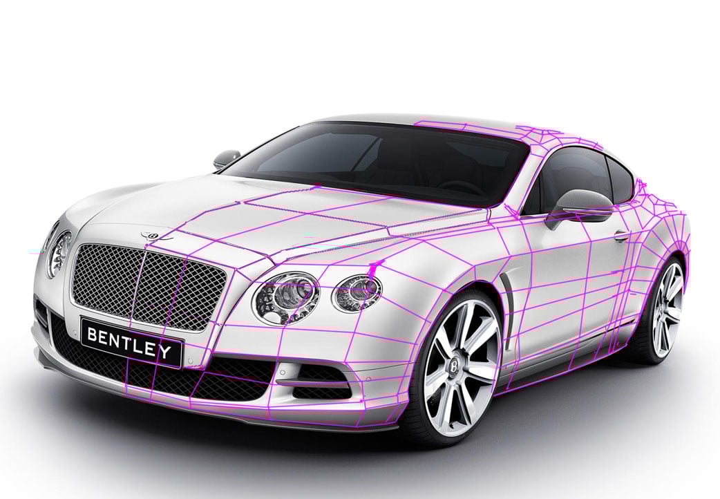 Topology draft on car — polycount